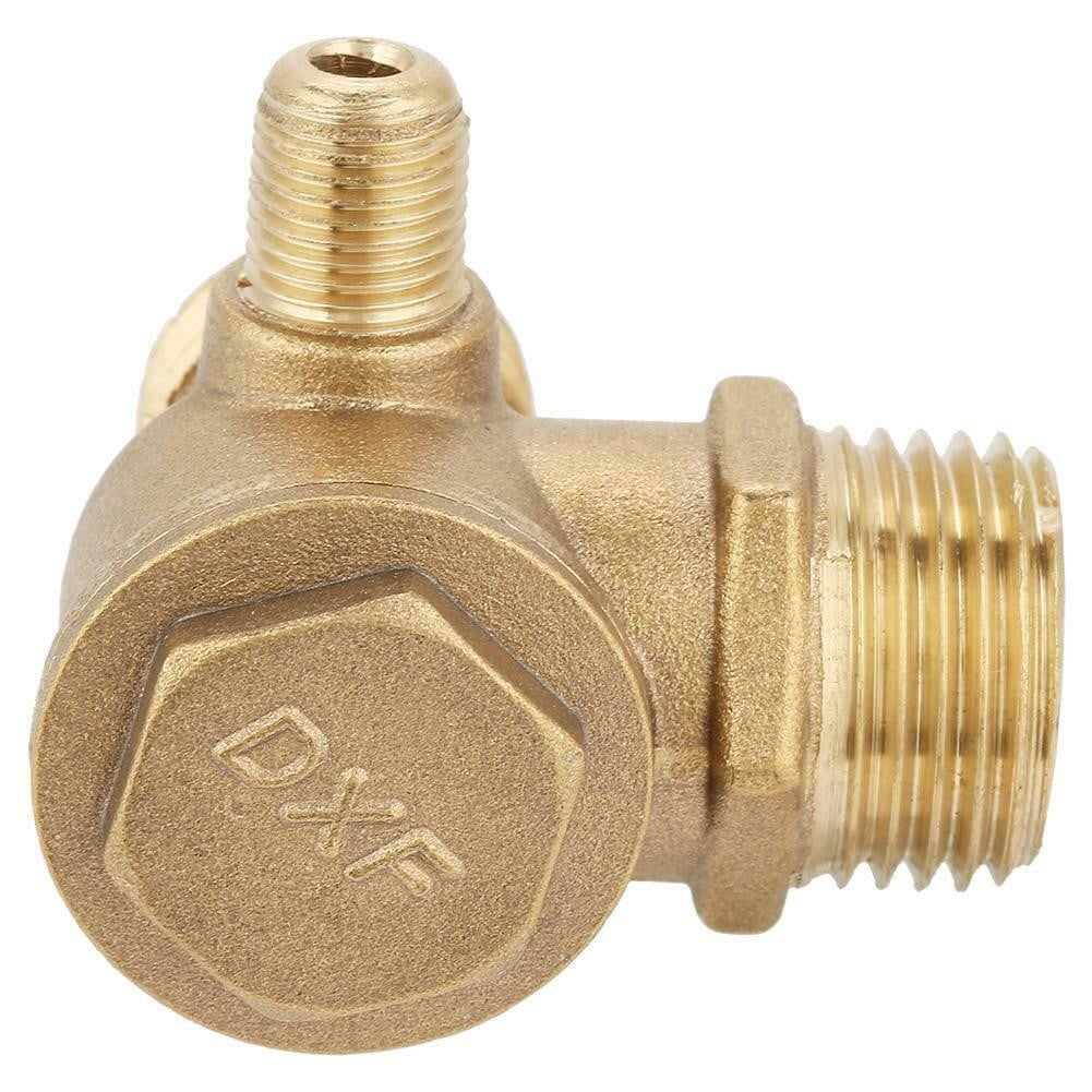 Air Compressor 3-Way Brass Male Threaded Check Valve Connector 90 ...