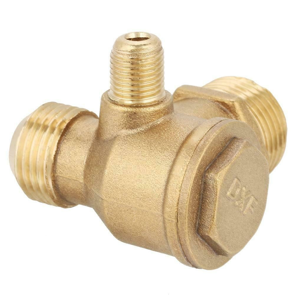 Air Compressor 3-Way Brass Male Threaded Check Valve Connector 90 ...
