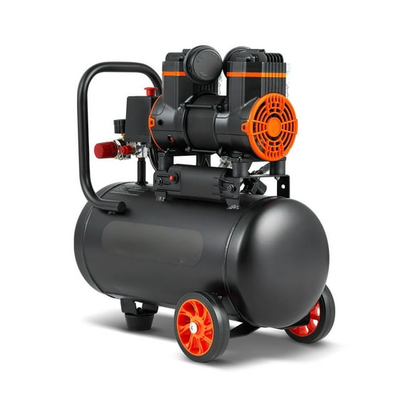 Air Compressor 4.8 Gallon 900W Oil-Free, 2.2 CFM@90PSI Ultra Quiet 70dB ...