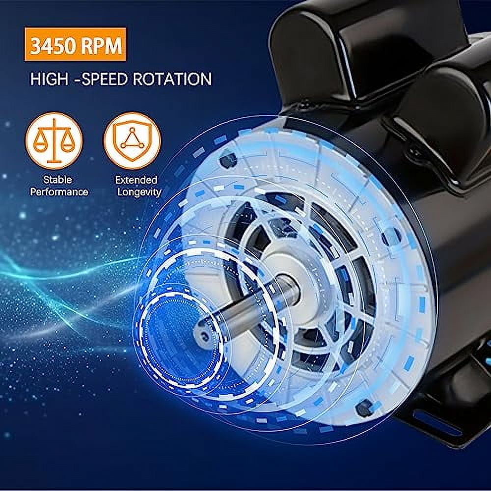 Air Compressor Electric Motor 5HP SPL(3.5HP)3450 RPM,56Frame, 60 Hz,5/8 ...