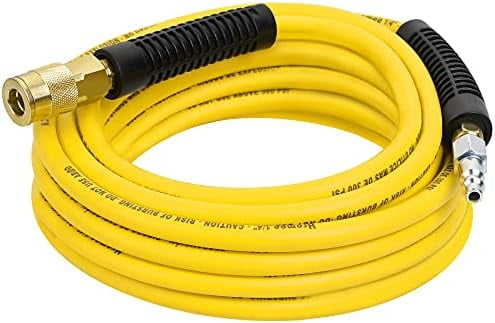 Air Compressor Hose 1/4 Inch x 25 Feet Hybrid Hose with Fittings, 1/4 ...