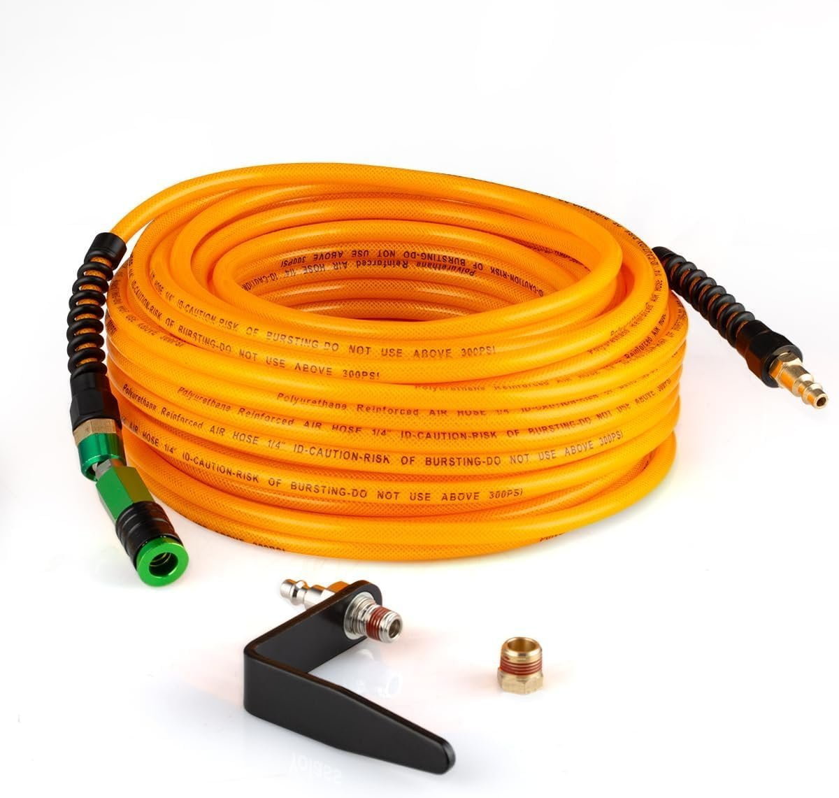 Air Compressor Hose 1/4"x100 ft Yellow Transparent Flexible Reinforced ...