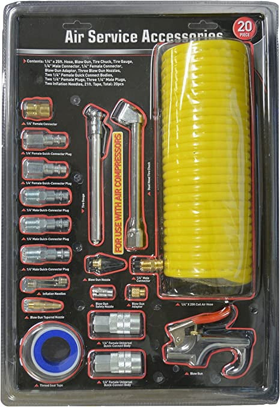 Air Compressor Hose Gun Kit (20 Piece Set) - Walmart.com