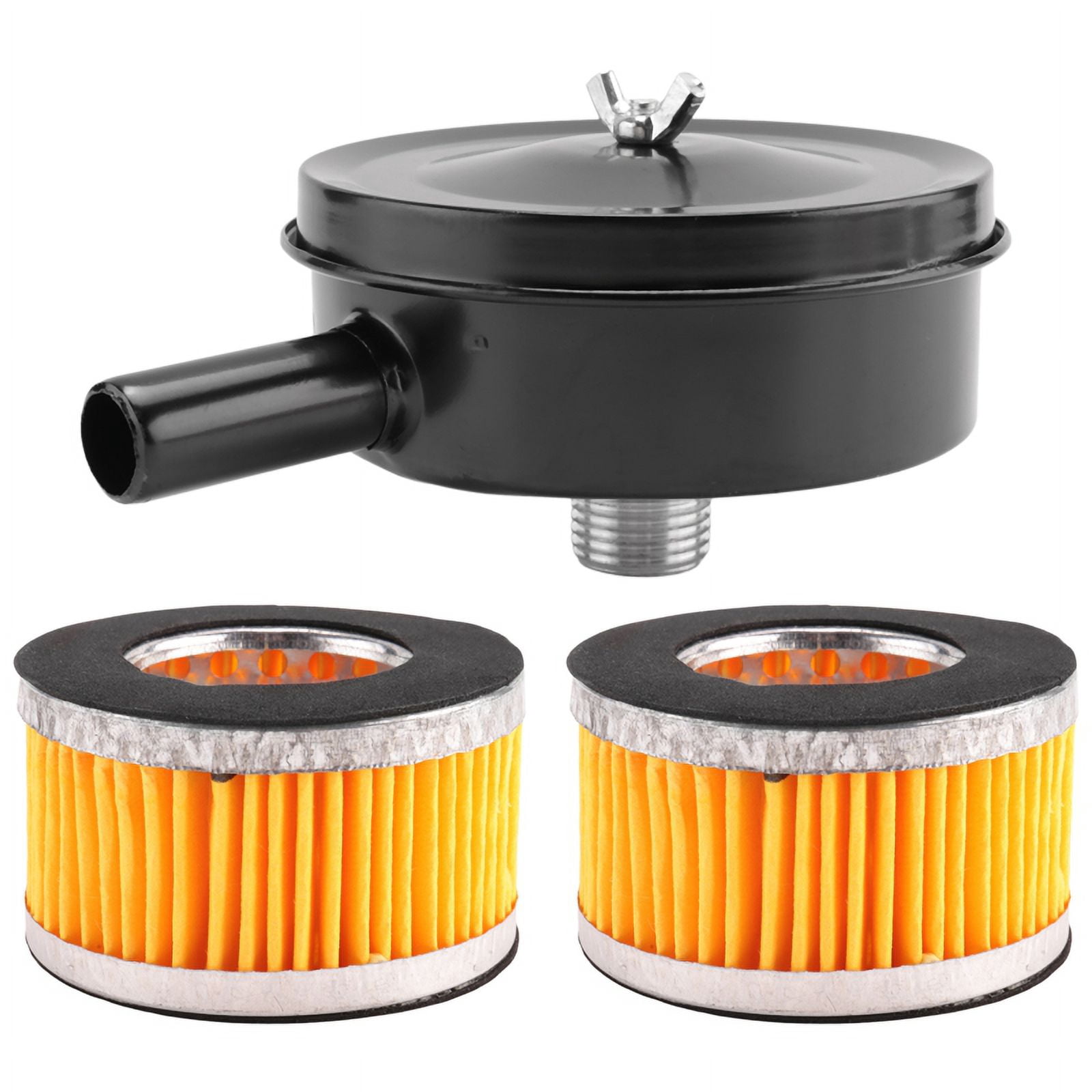 Air Compressor Intake Muffler 20mm Thread Metal, with 2Pc Spare Filter ...