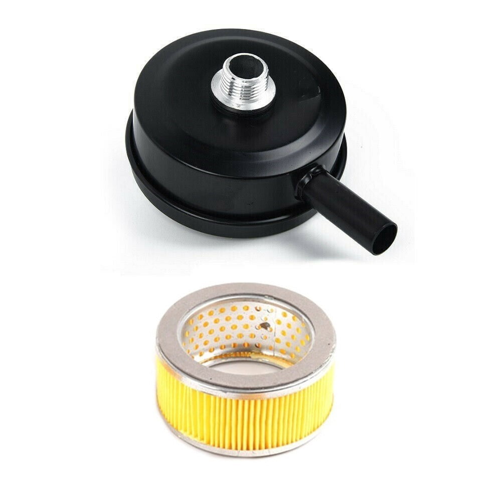 Black Compressor Male Threaded 32mm Air Intake Silencer Filter Metal ...