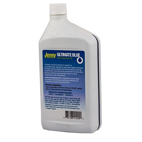 Air Compressor Oil 100% Synthetic Qt Quart Jenny Ultimate Blue 105 1209 ...