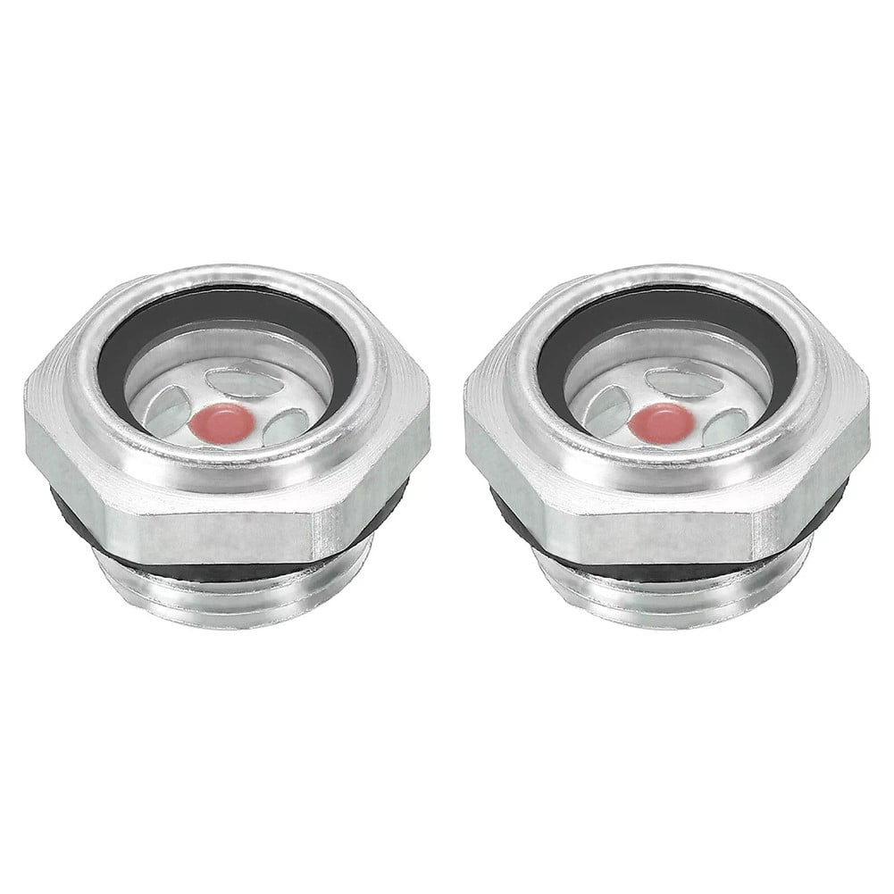 Air Compressor Oil Sight Glass, 2 Pack G 1/2" Aluminum Oil Level Gauge ...