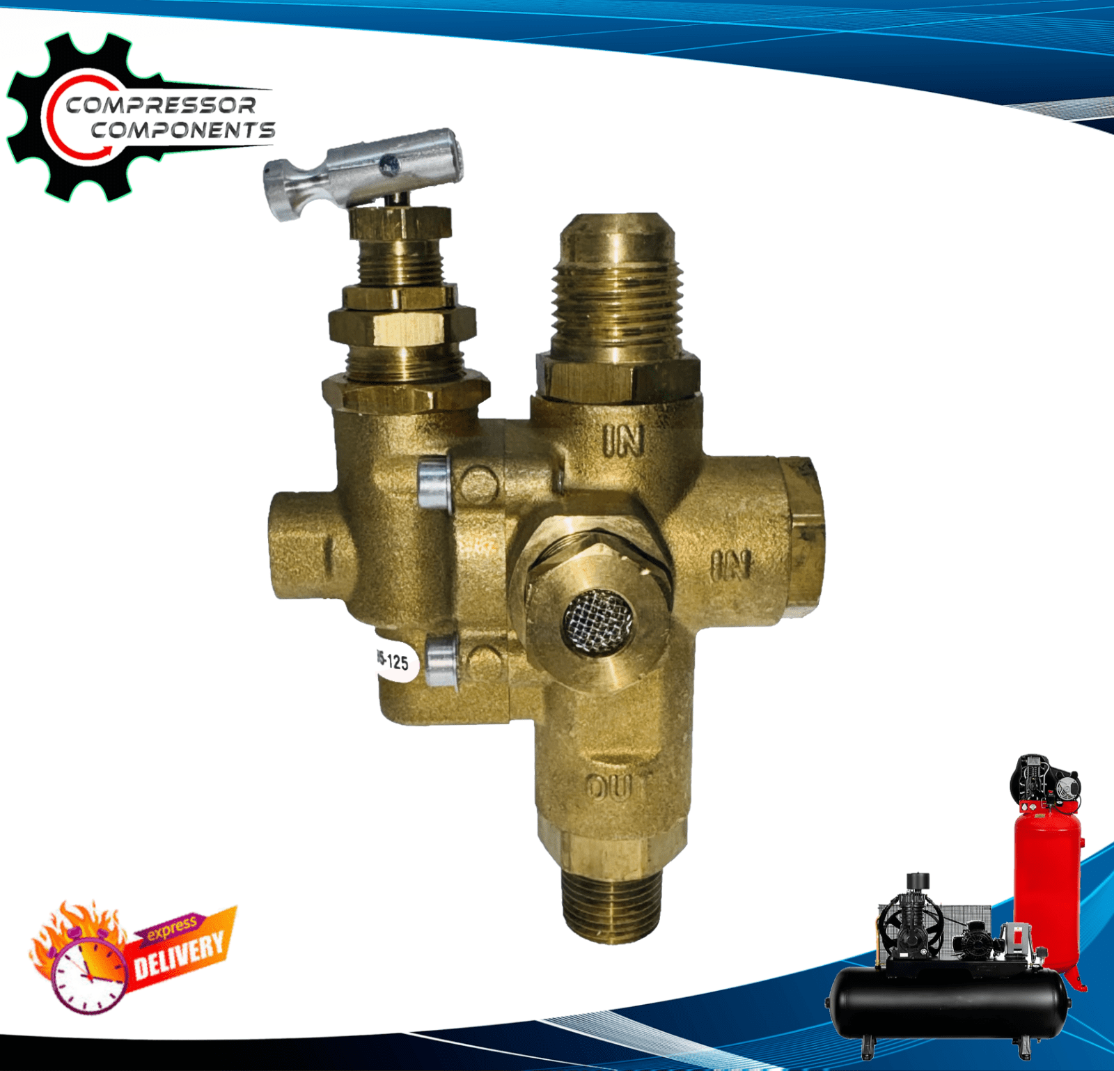 Air Compressor Pilot Unloader Check VALVES 1/2" SAE Flare x 3/8" MNPT ...