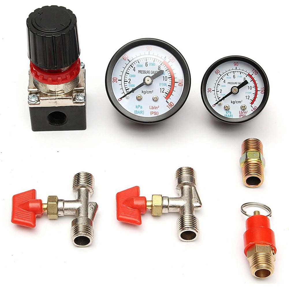 Air Compressor Pressure Control Switch 1/4" 220V, 4 Port Manifold ...