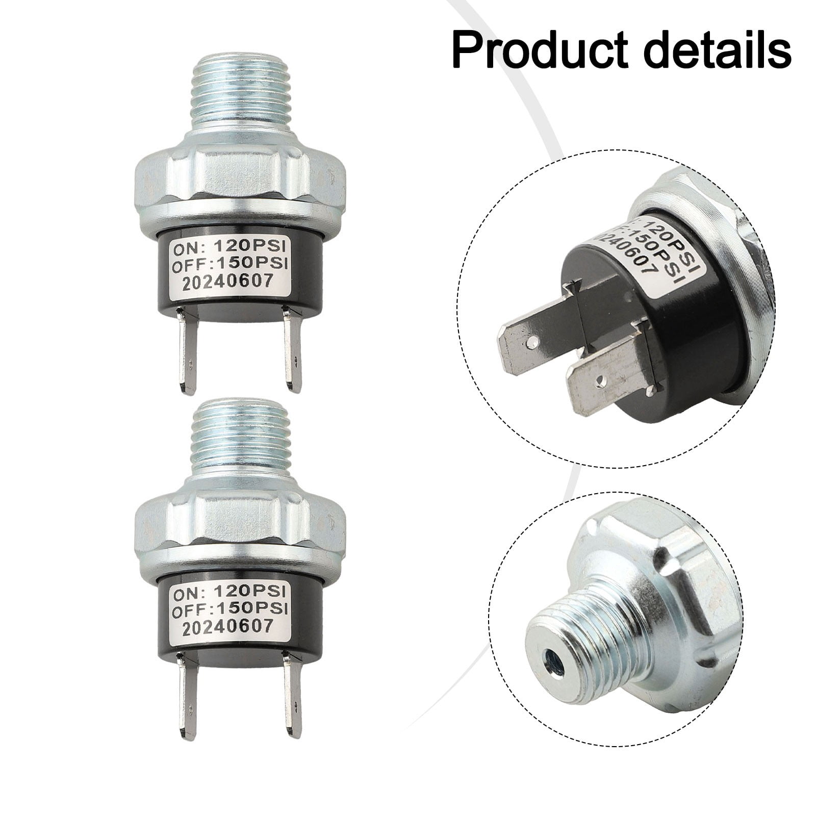 Air Compressor Pressure Control Switch 1/4 NPT 70-100PSI 120-150PSI ...