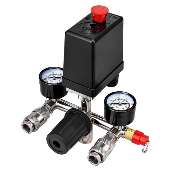 Air Compressor Pressure Control Switch with Gauge Regulator Control ...