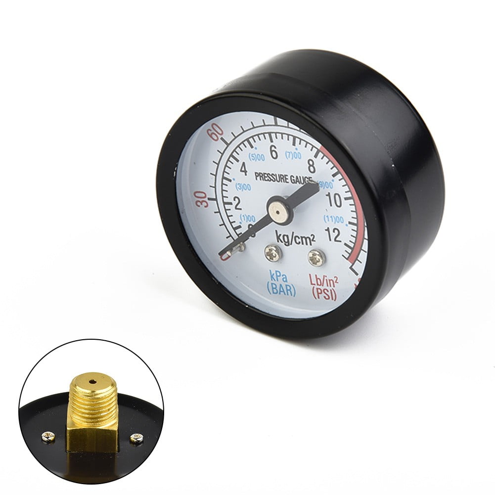 Air Compressor Pressure Gauge 13mm 1/4 for BSP Thread 0-180 PSI 0-12Bar ...