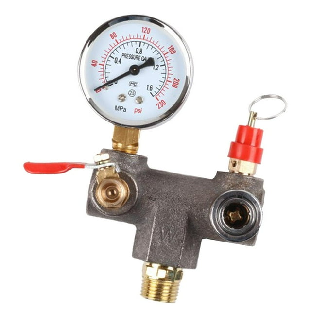 Air Compressor Pressure Manifold Regulator with Gauge Outer Thread 20mm ...