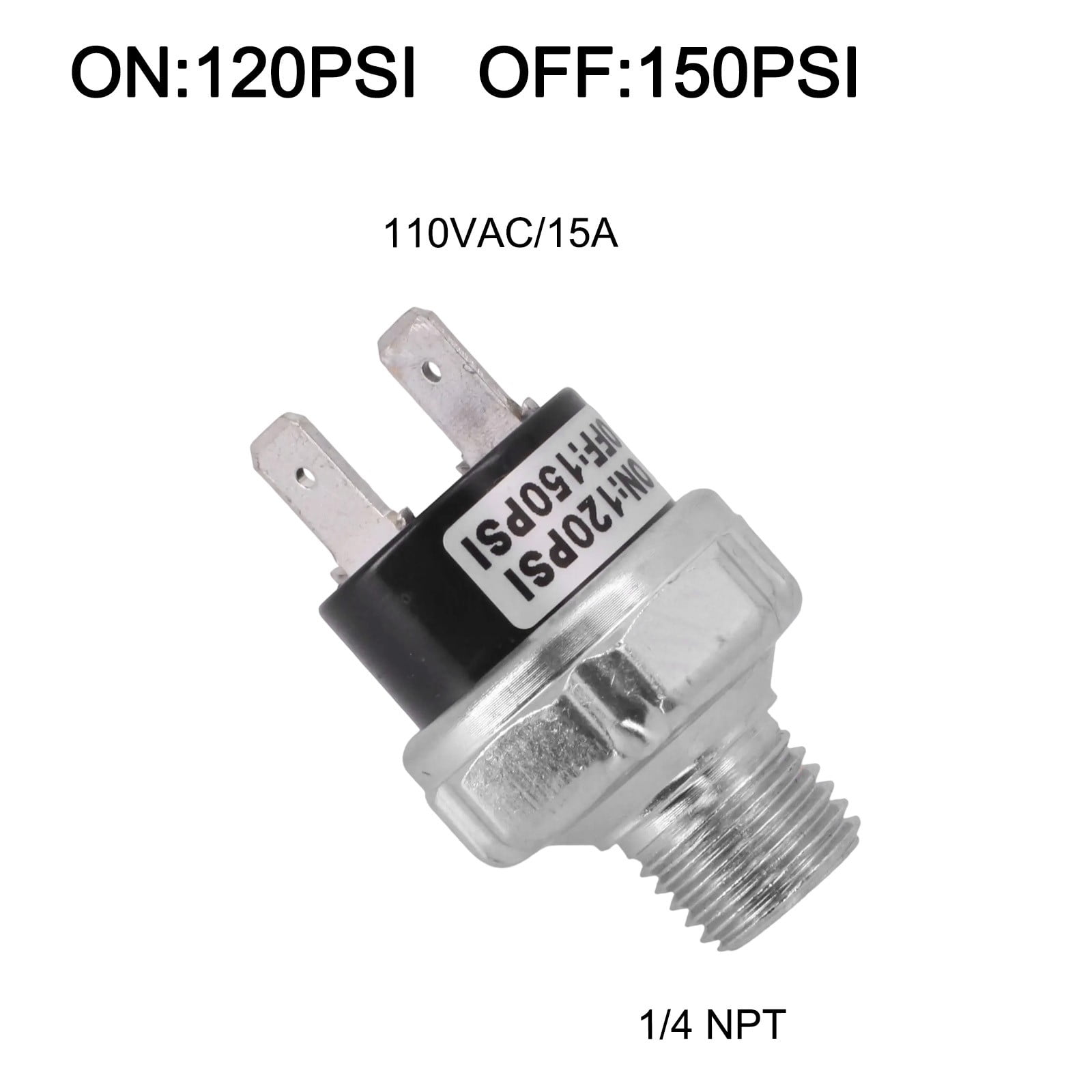 Air Compressor Pressure Switch 120-150Psi Canister Thread 1/4"Npt ...