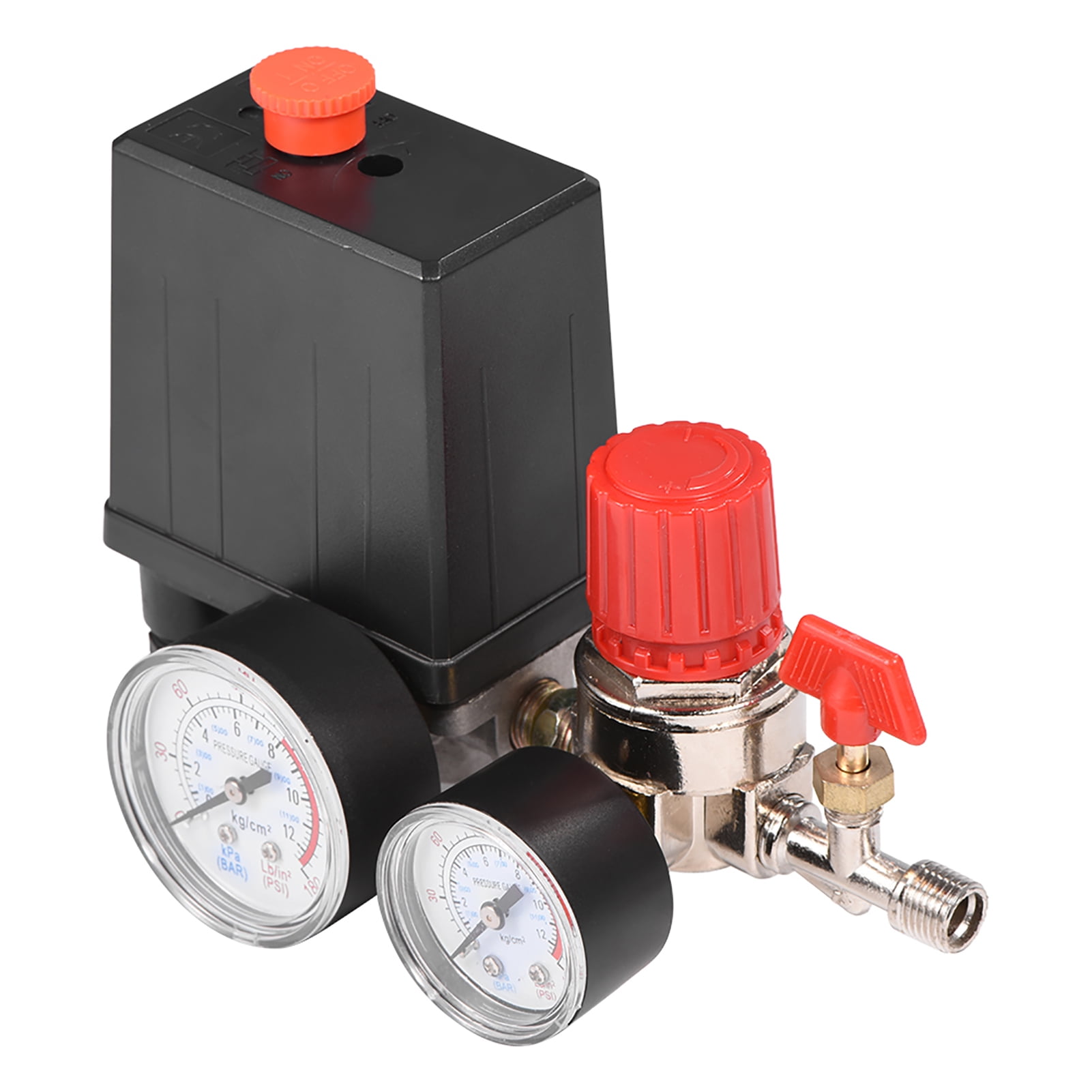 Air Compressor Pressure Valve Switch Control Regulator with Gauges for ...