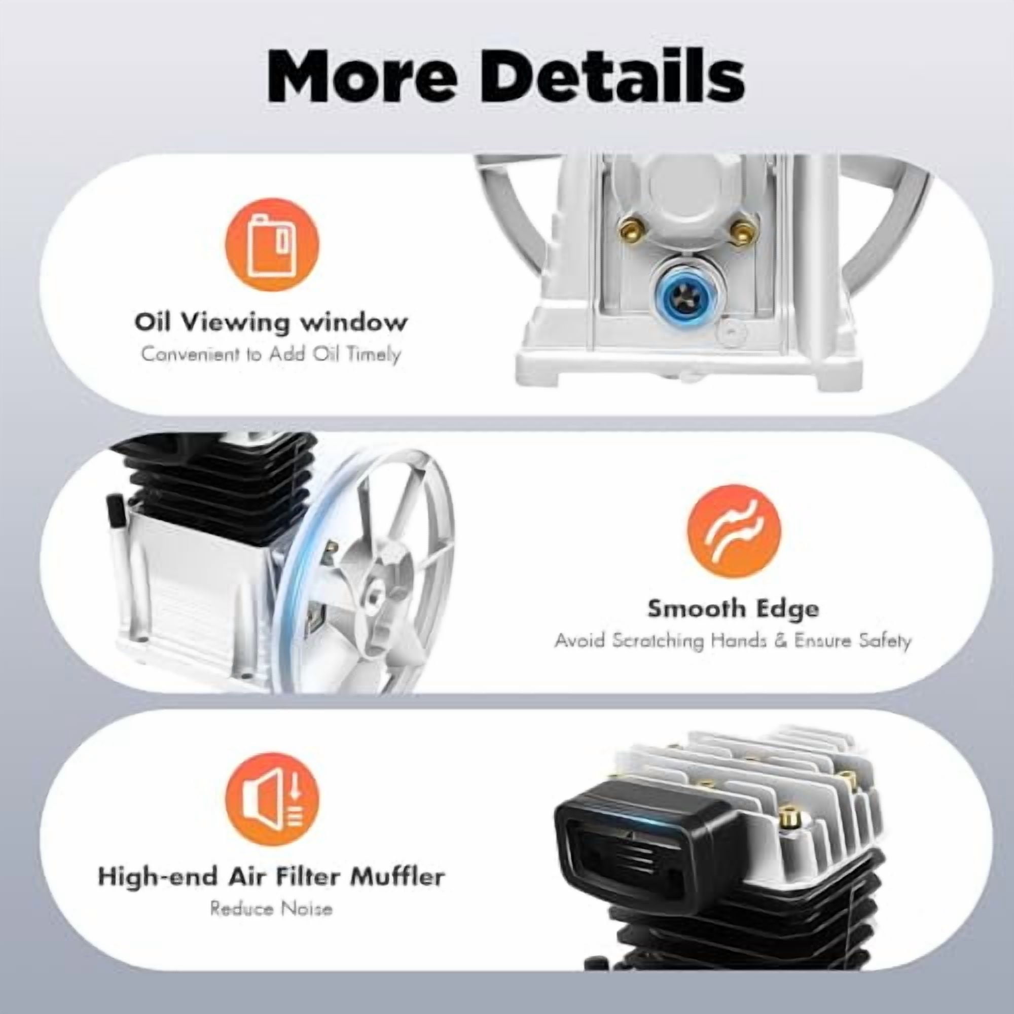 Air Compressor Pump 2HP, 1.5KW Air Compressor Head Pump, Industrial ...