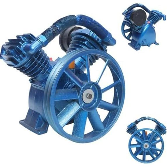 Air Compressor Pump Head 21CFM 5.5HP 175 PSI Double-Cylinder Air Compressor Pump Replacement 4KW ...