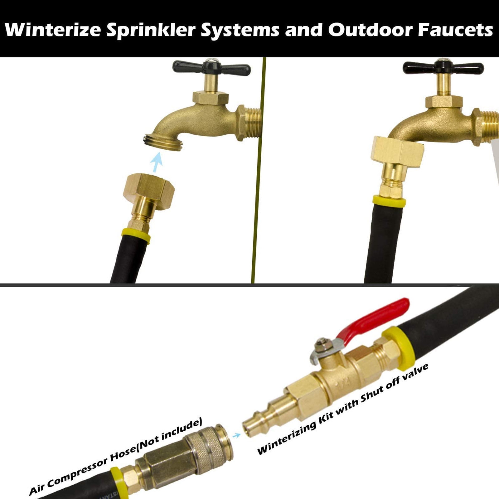 Air Compressor Quick-Connect Plug Water Blow Out Fitting Adapter For ...