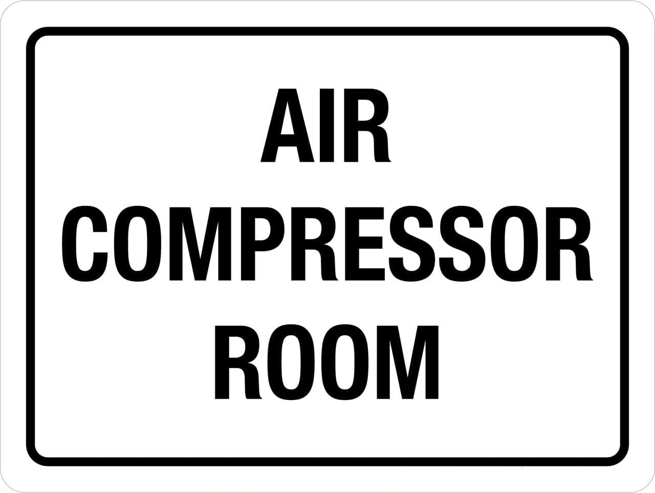 Air Compressor Room White Landscape - Wall Sign Facility Signs 8"x12 ...
