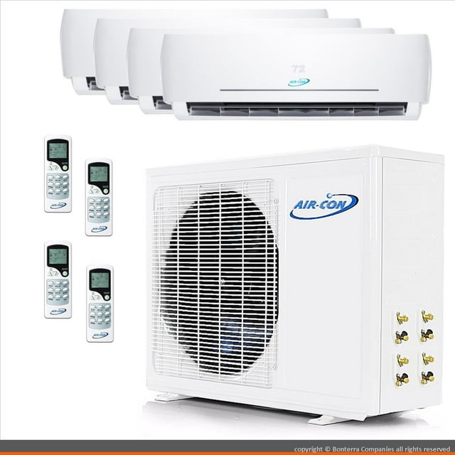 Air-Con Premium Mini Split AC Heat Pump, Ductless 4 Zone Conditioner ...
