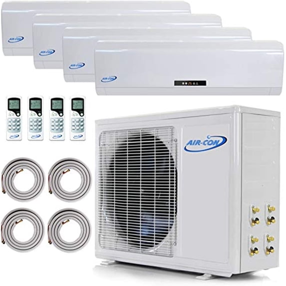 Air-Con Mini Split AC Heat Pump Ductless Multi 4 Zone 9000 9000 9000 ...