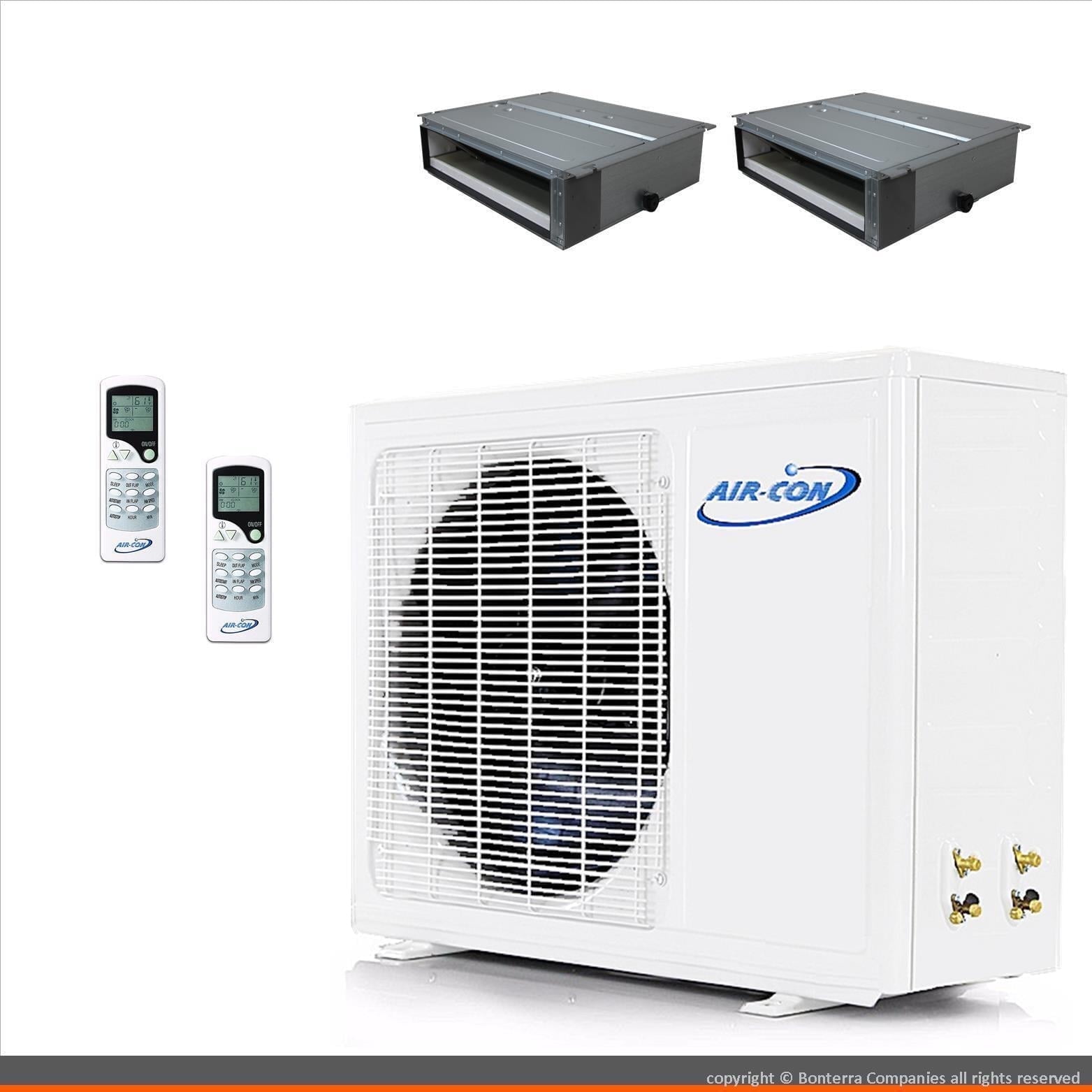 Air-Con Mini Split Air Conditioner Heat Pump Ductless 2 Zone 9000 18000 ...