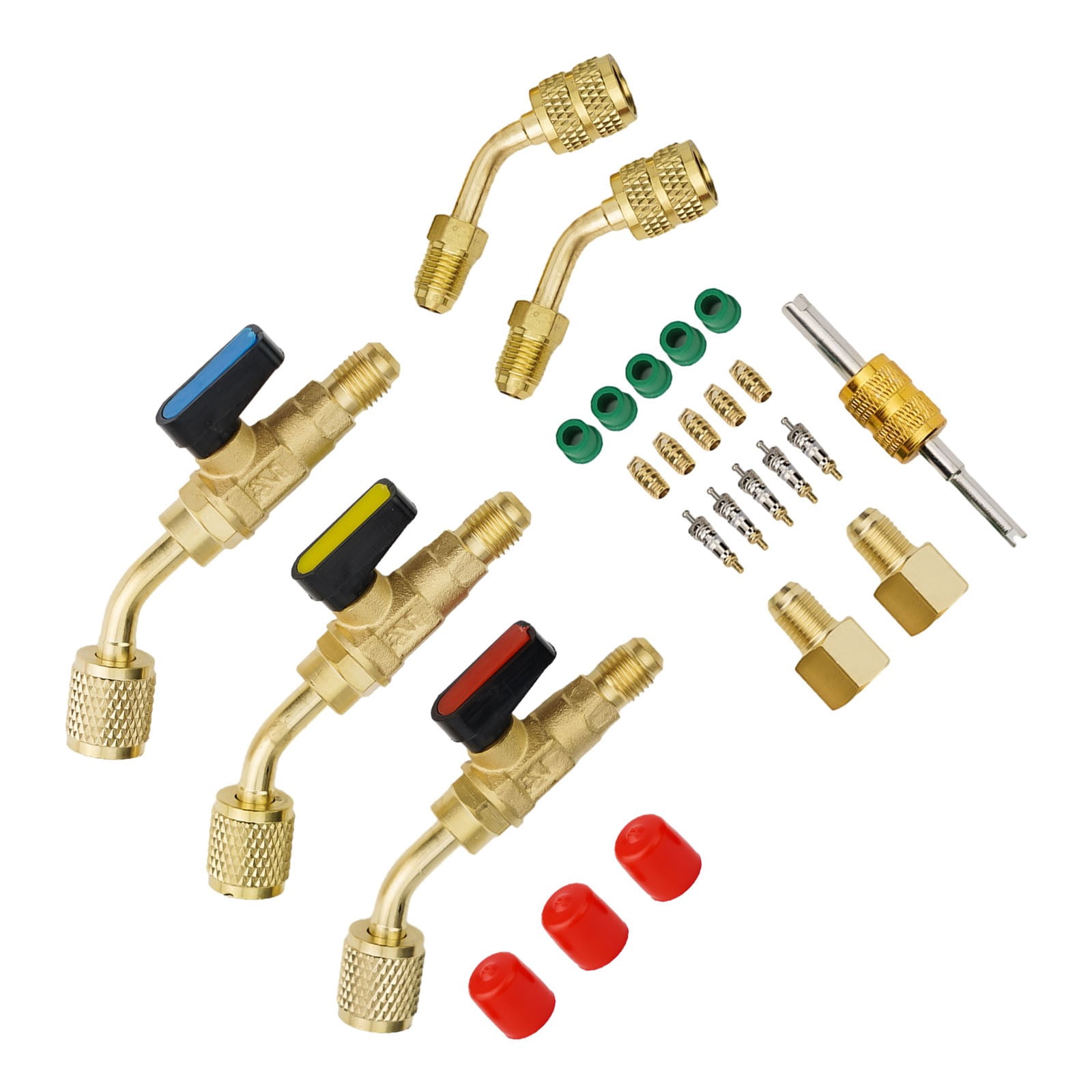 Air Conditioner Angled Ball Valve Adapter Fitting For R410A R134A R22 ...