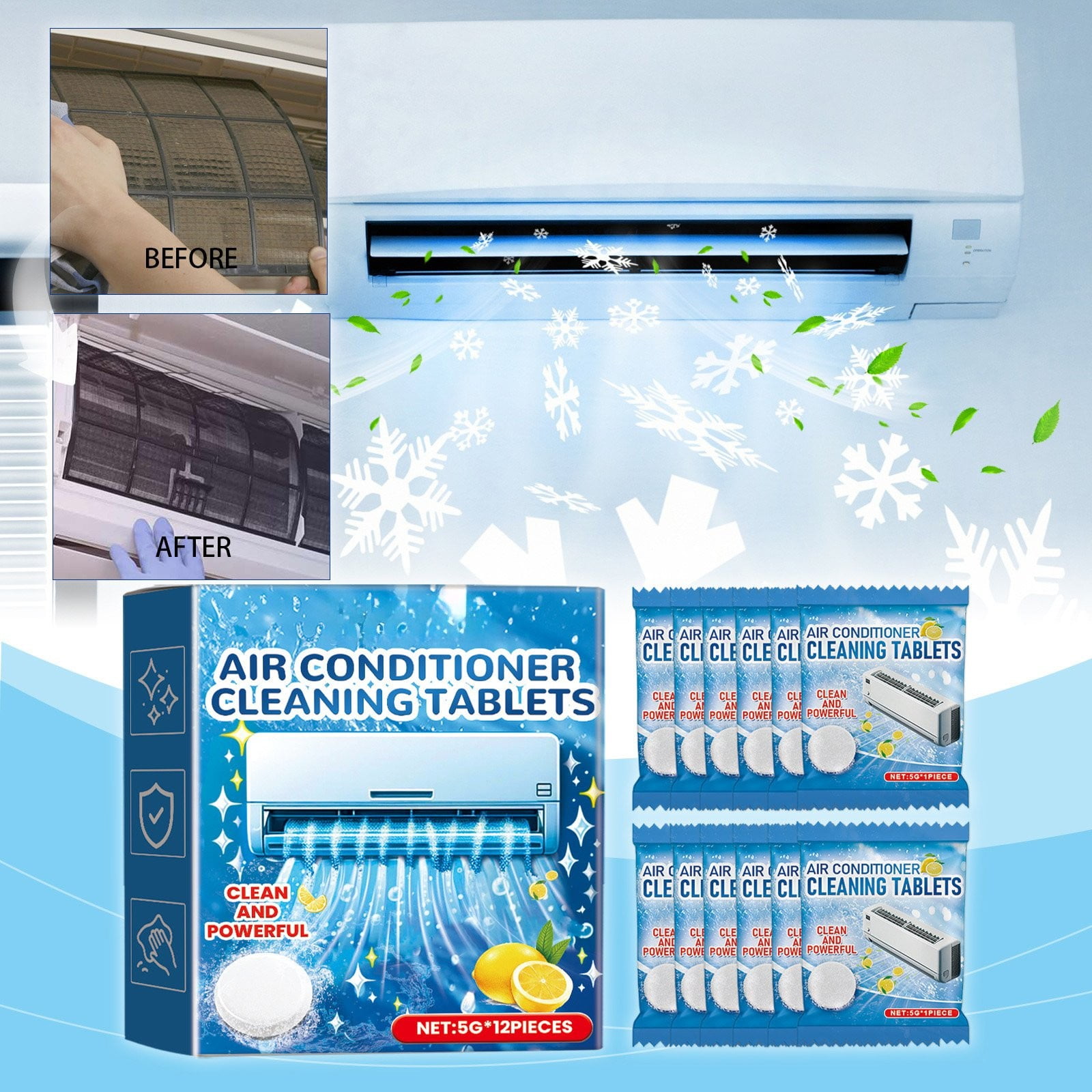 Air Conditioner Cleaning Effervescent Tablets Air Conditioner Cleaning ...