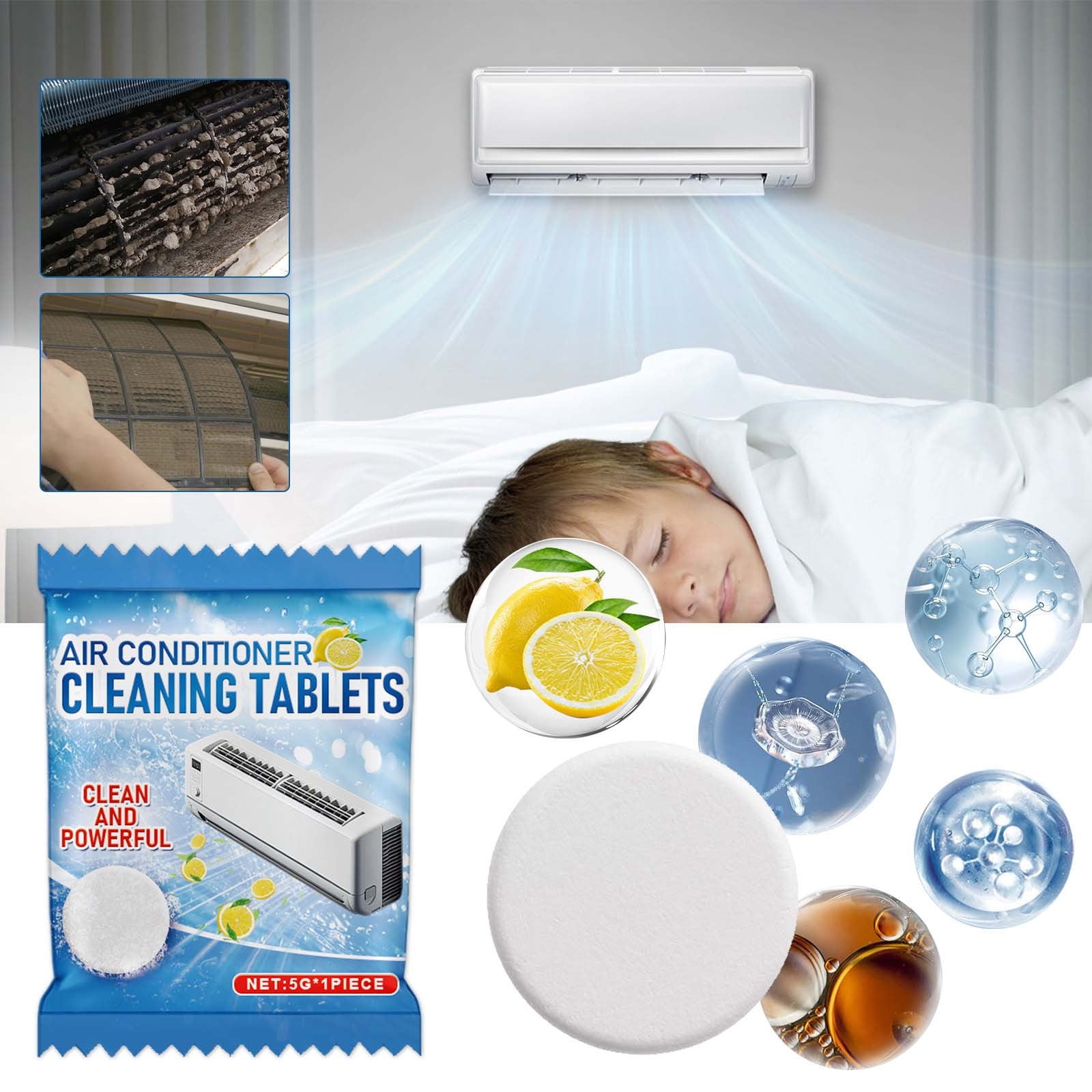 Air Conditioner Cleaning Tablet, Internal Deodorizing Agent, Descaling ...