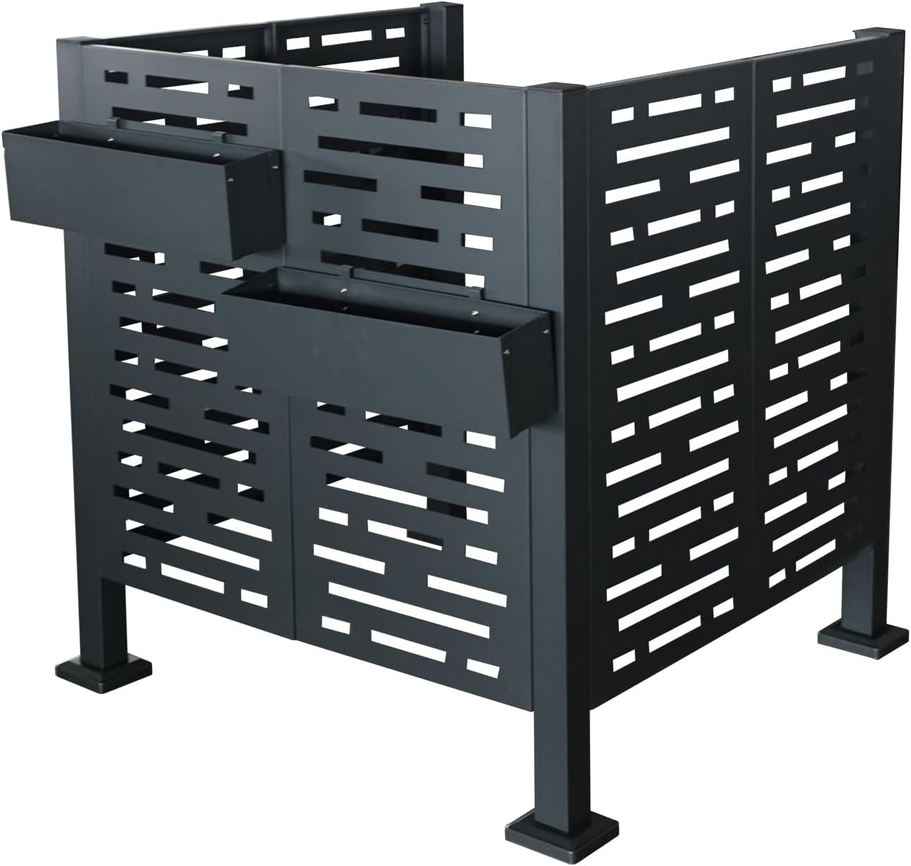 Air Conditioner Fence, 3.5ftx3.5ft Metal Outdoor Privacy Screen Fence ...
