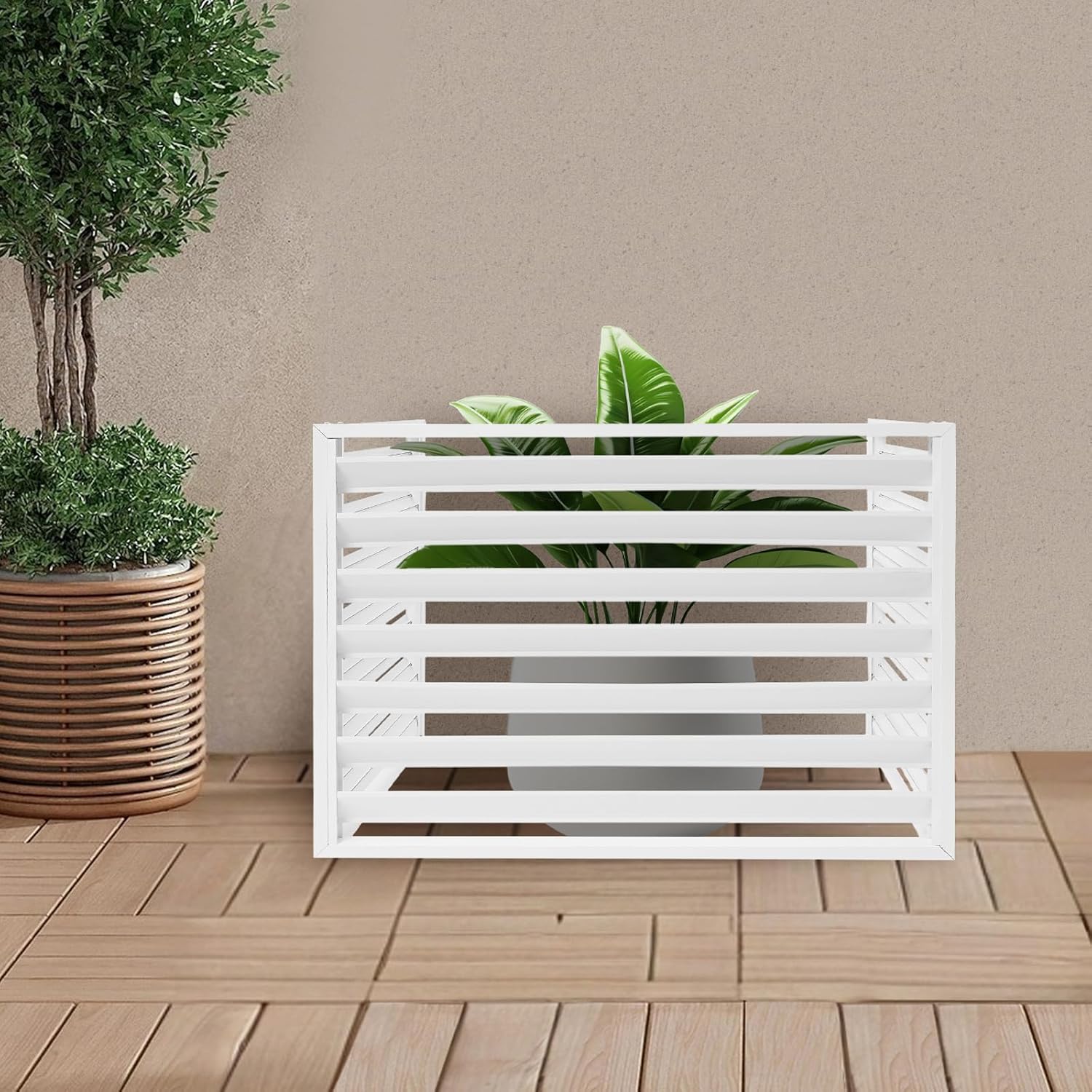 Air Conditioner Fence 3 Panels Aluminum Alloy Composter Bin 40x22x31 ...