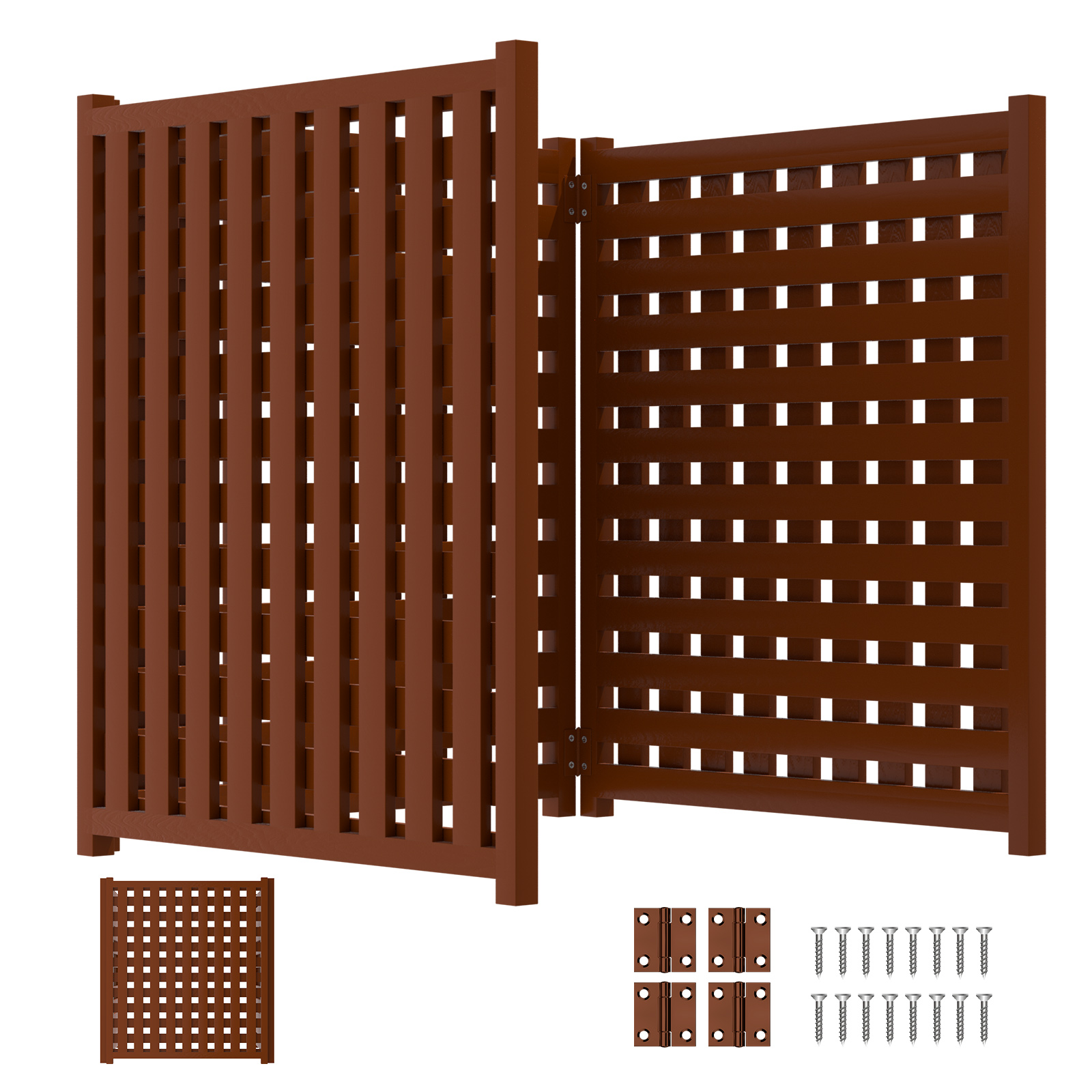 Air Conditioner Fence, 3 Panels Cedar Privacy Fence, Cedar Privacy ...