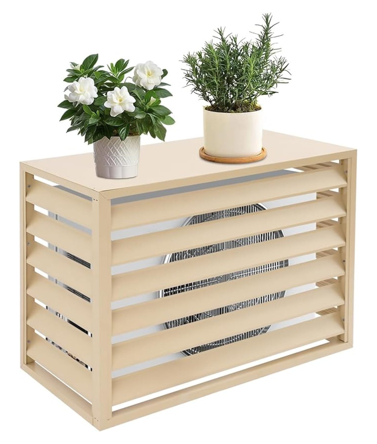 Air Conditioner Fence, 3 Panels Metal Privacy Screen, 39.4 "L x 19.7 "W ...