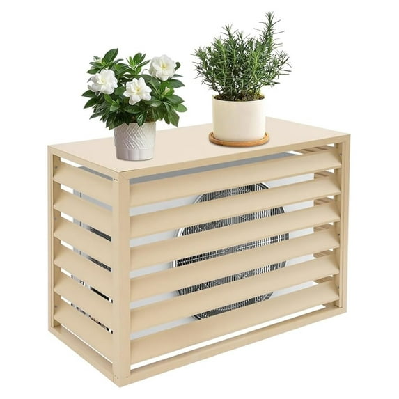 Air Conditioner Fence, 3 Panels Metal Privacy Screen, 39.4 "L x 19.7 "W ...