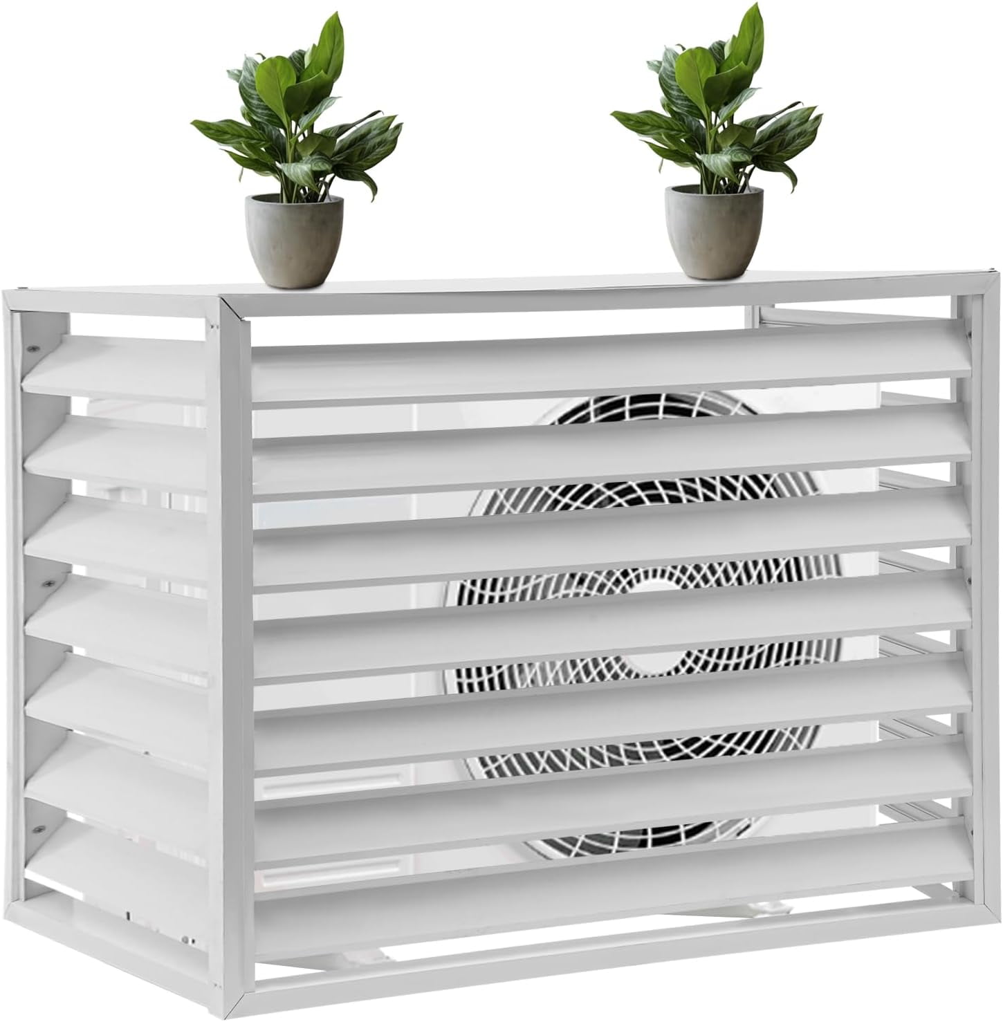 Air Conditioner Fence, 4-Panel Aluminum Alloy Outdoor Privacy Screen ...