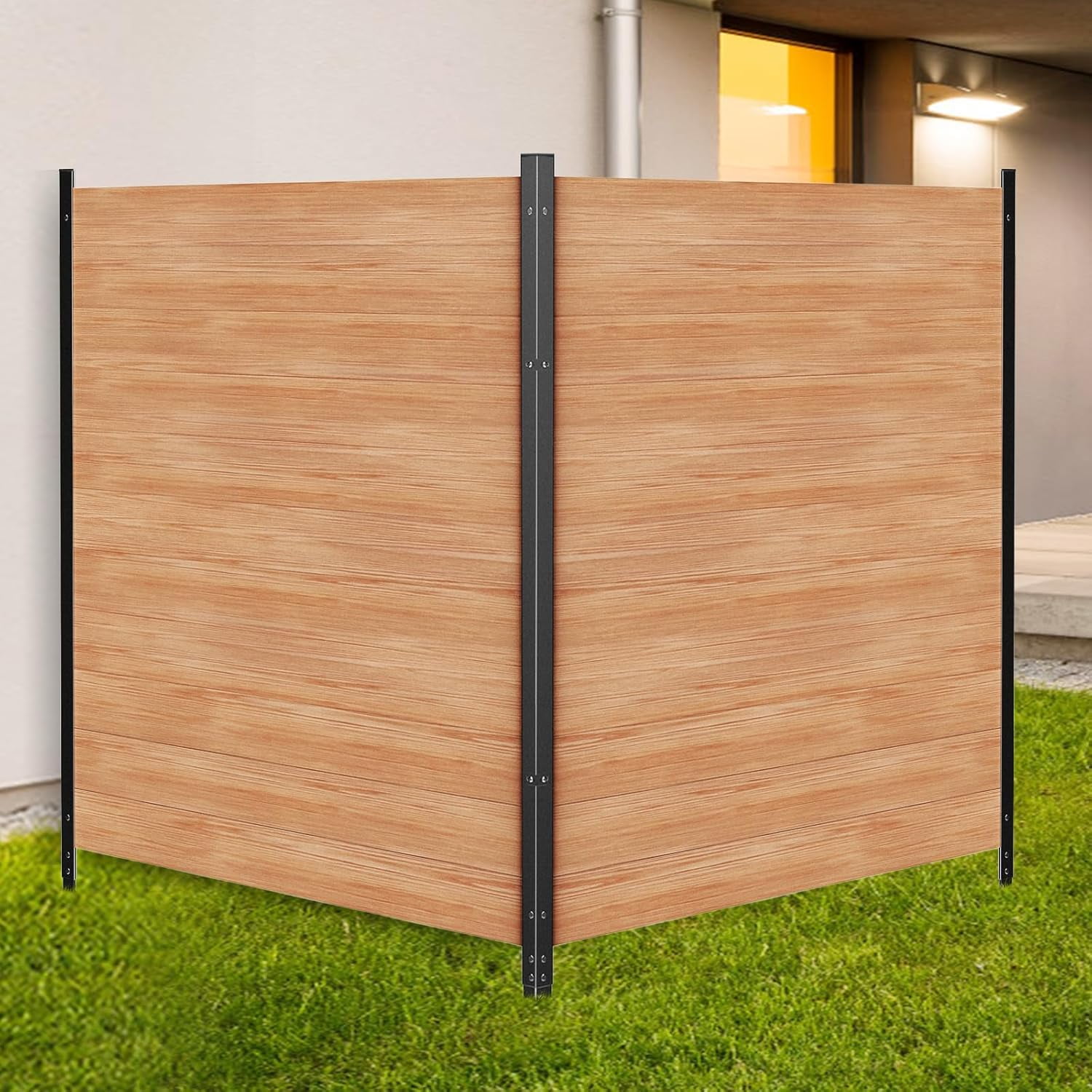 Air Conditioner Fence, 44in H x 36in W (2-Panel) Outdoor Wood Privacy Screen, Pool Equipment ...