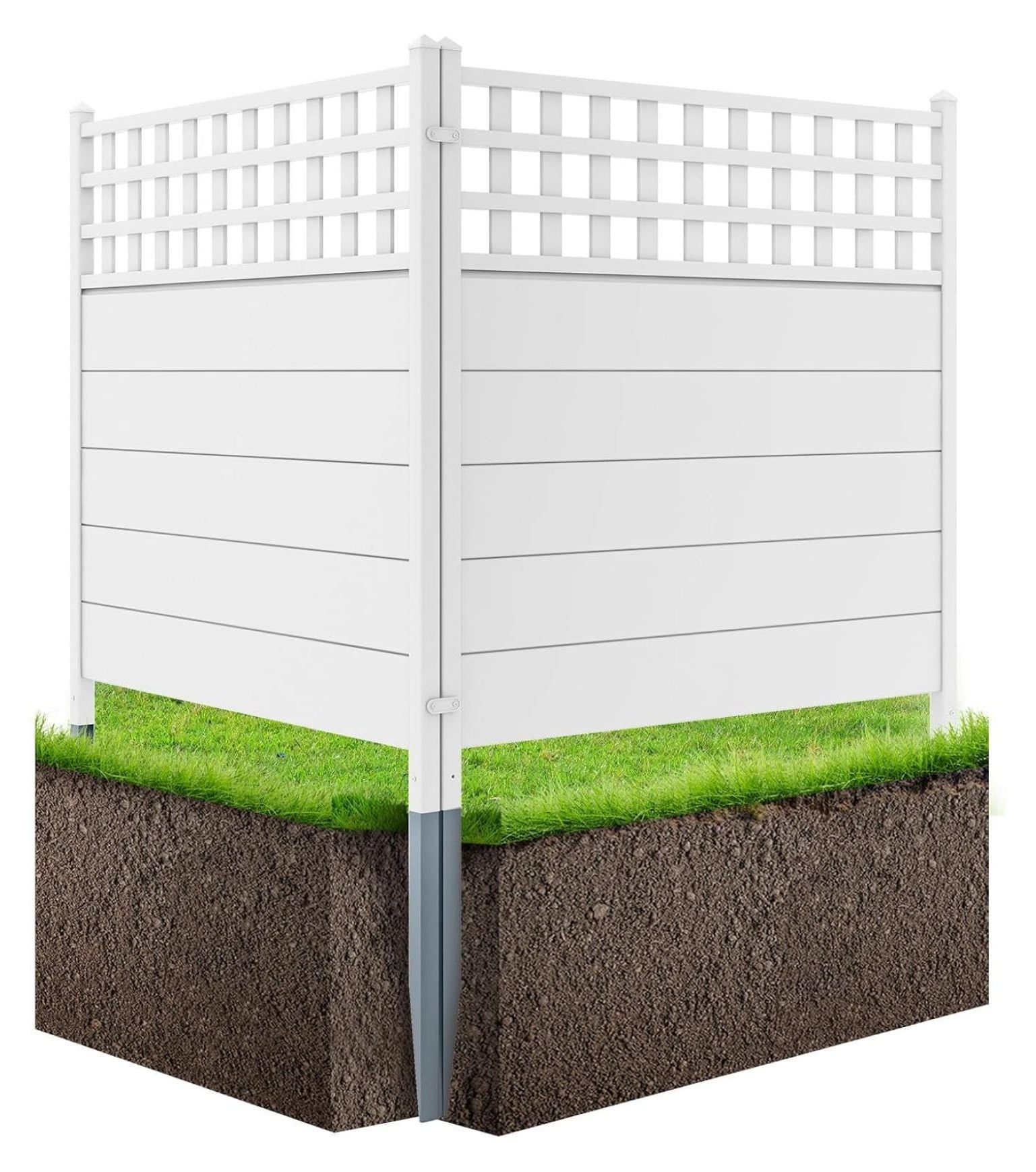 Air Conditioner Fence, 45”W x 45”H Pool Trash Can Enclosure, PVC Garden ...