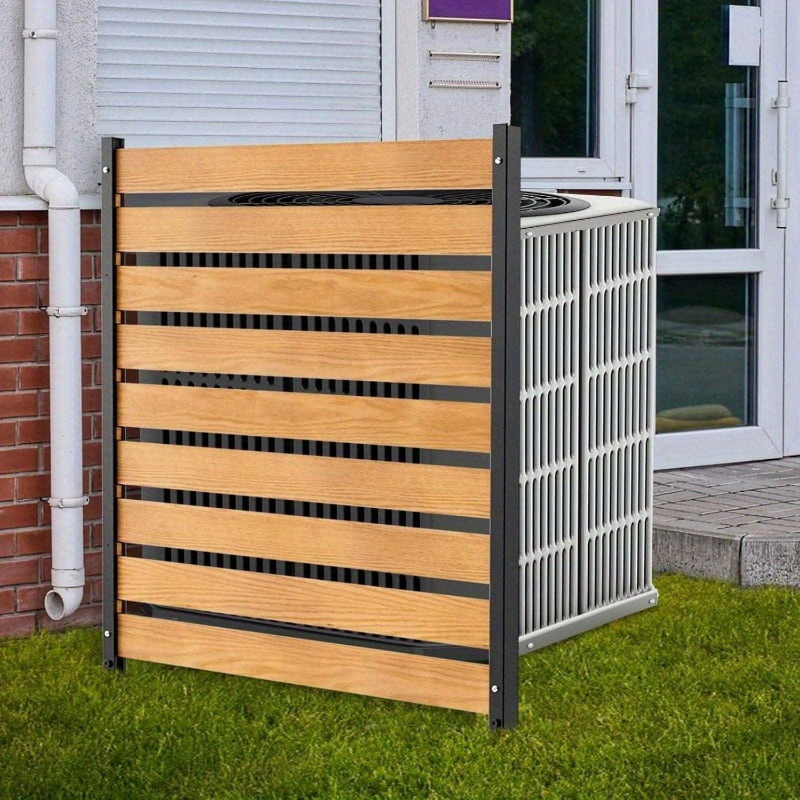 Air Conditioner Fence 60in H x 38in W 1-Panel Outdoor Wood Privacy ...