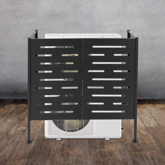 Air Conditioner Fence Cover 48x22 Inch Black Iron Outdoor AC Unit ...
