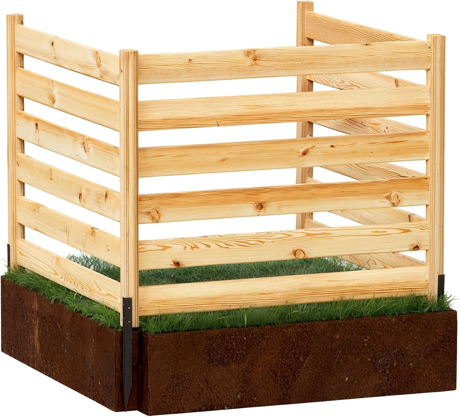 Air Conditioner Fence, Outdoor Trash Can Fence with Metal Ground Stakes ...