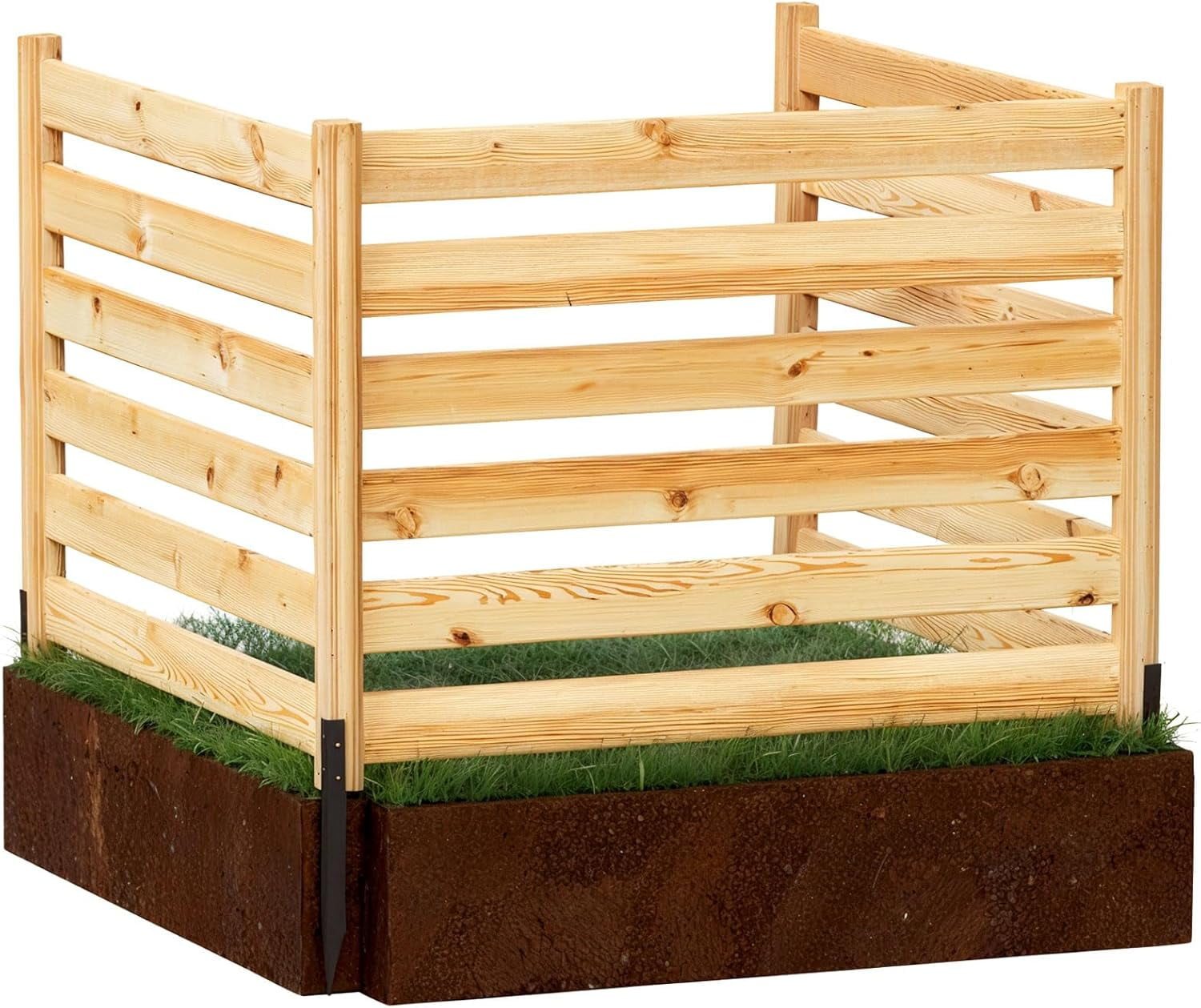 Air Conditioner Fence, Outdoor Trash Can Fence with Metal Ground Stakes ...