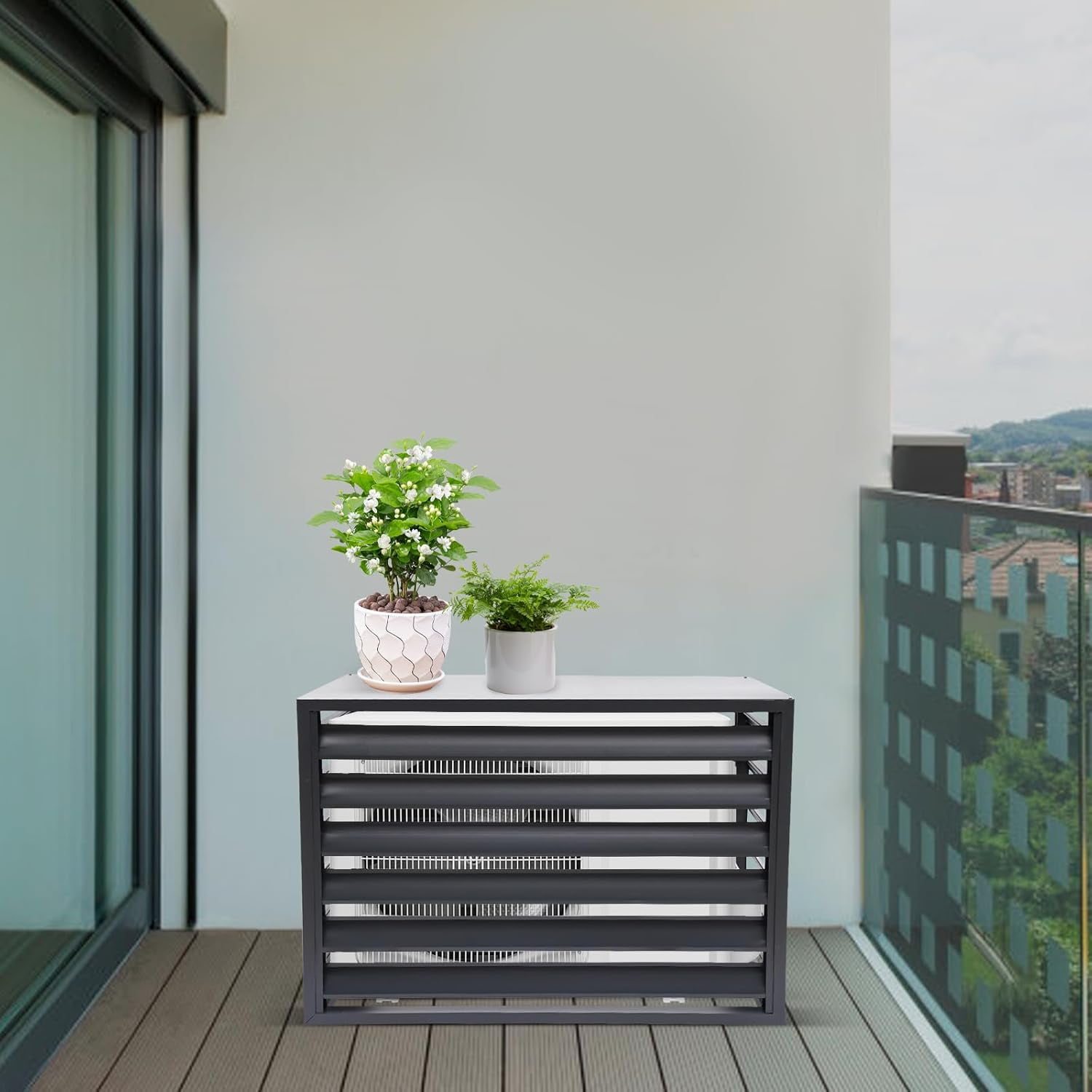 Air Conditioner Fence for Outdoor Units, Freestanding Privacy Screen ...