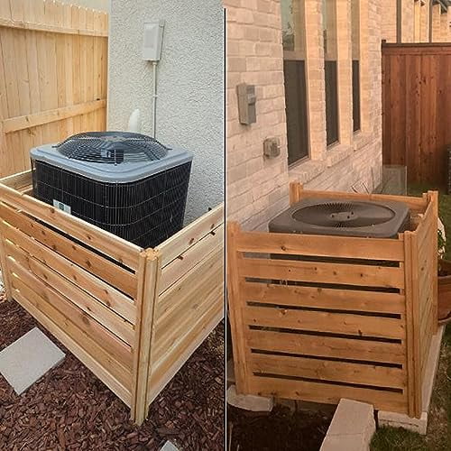 Air Conditioner Fence Privacy Screen, Cedar Wood Outdoor Air ...