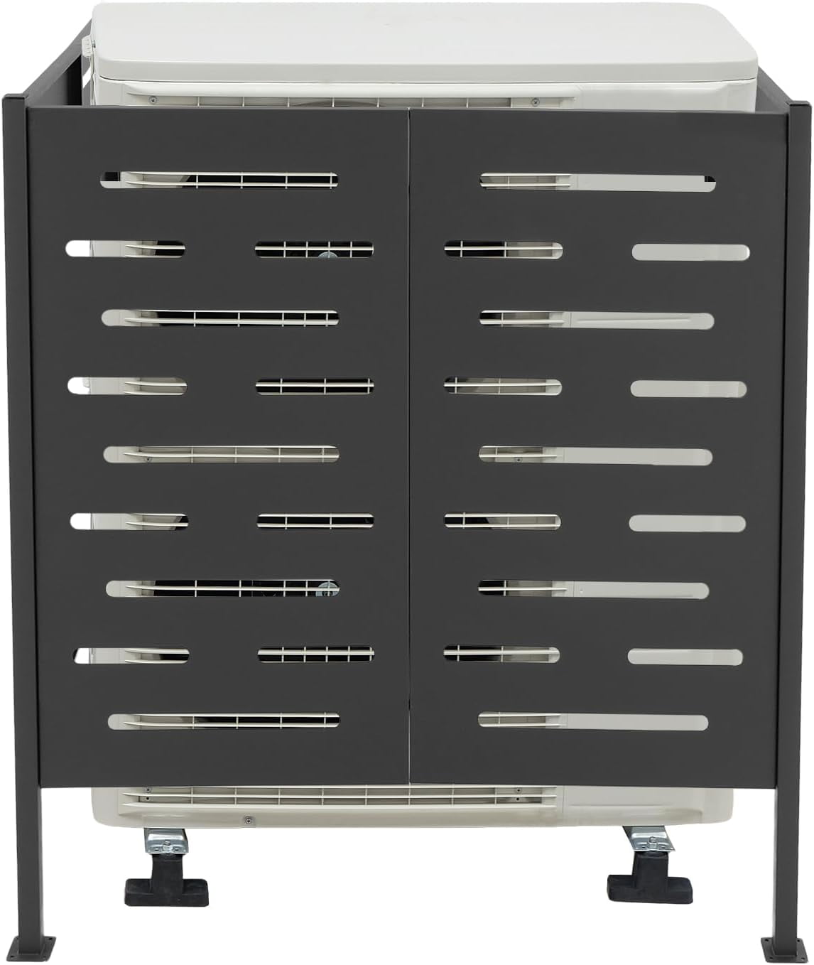 Air Conditioner Fence Screen,44.88"H x 42.13" W(3 Panels) Iron Outside ...