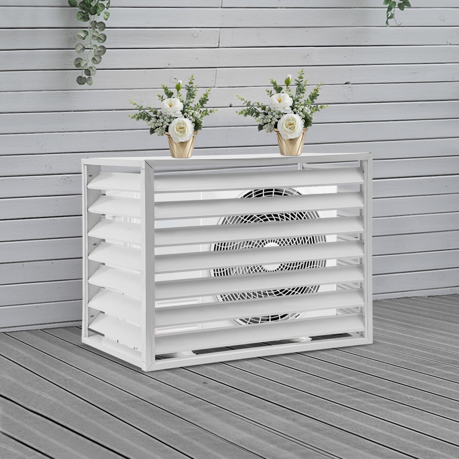 Air Conditioner Fence Screen Aluminum Alloy AC Privacy Screen 43.31*23. ...