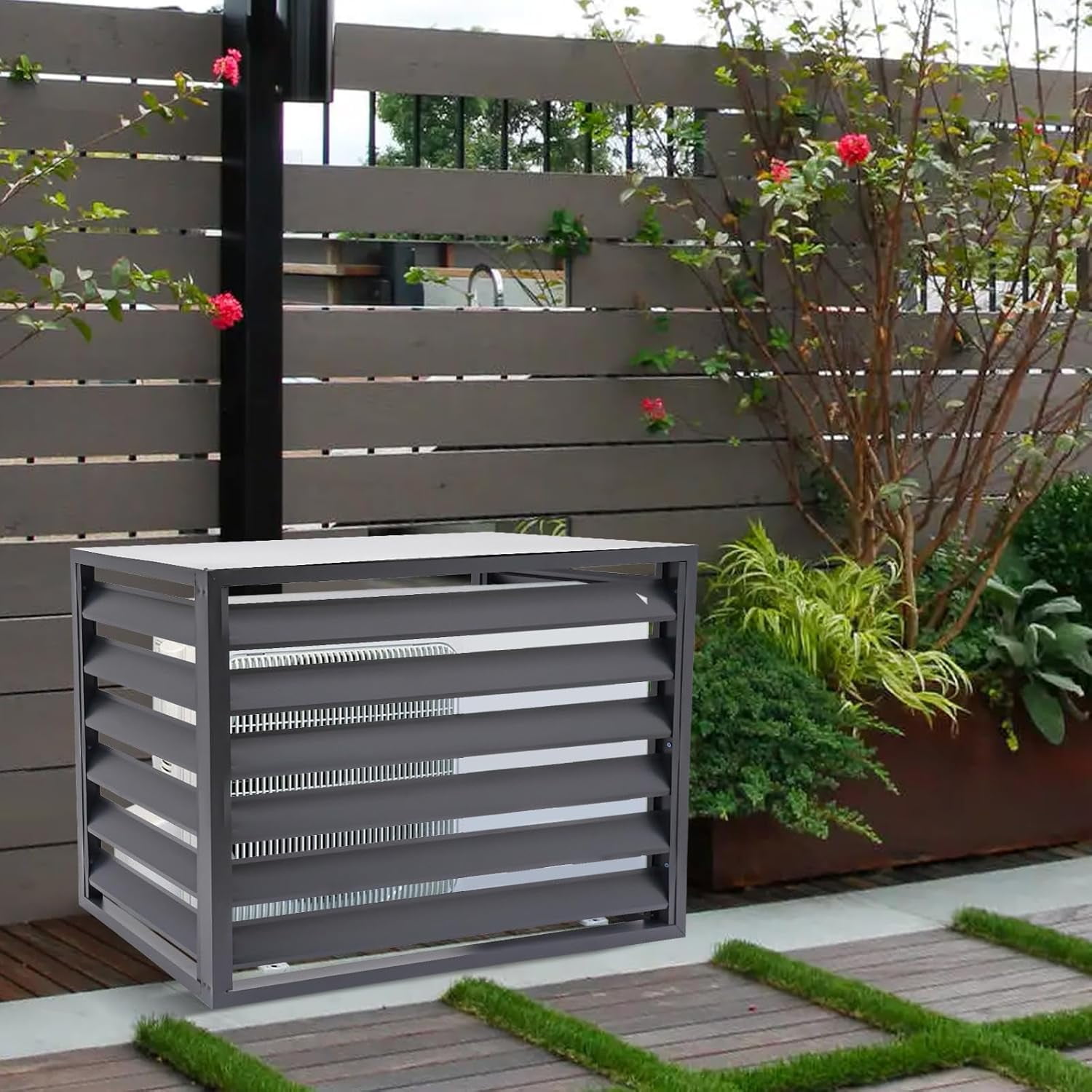 Air Conditioner Fence Screen Aluminum Alloy Air Conditioner Privacy ...