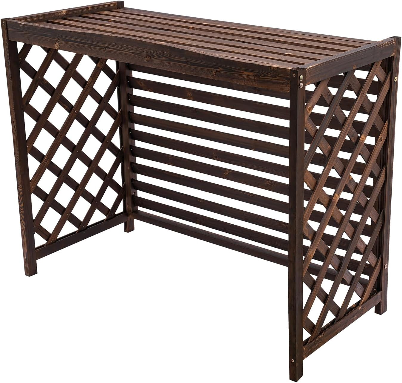 Air Conditioner Fence Screen, Carbonized Preservative Wood Air ...