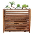 Air Conditioner Fence Screen Outdoor, Wooden Rustic Covers Unit Fence ...