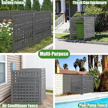 GDLF Outdoor Wood Privacy Screen with Planter Box for Patio, Yard, Air ...