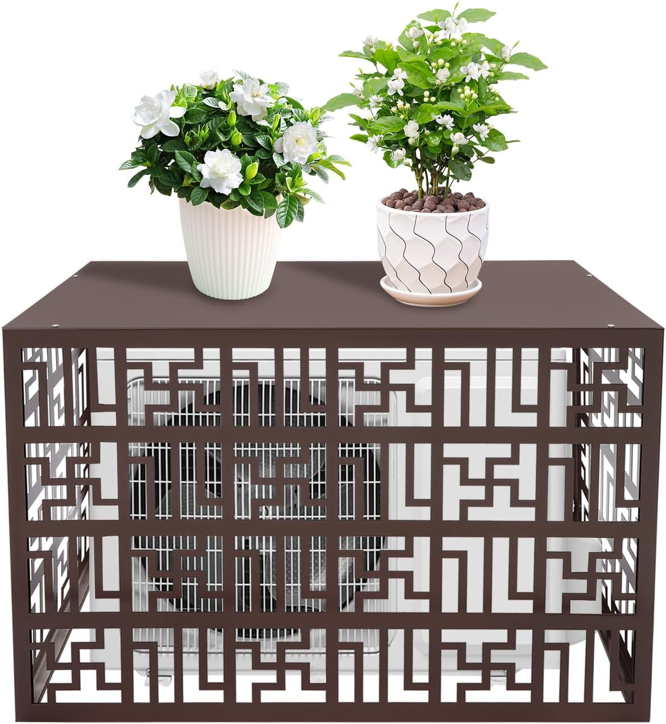 Air Conditioner Fence Screen, Skeletonized Pattern Privacy Fence Panel ...